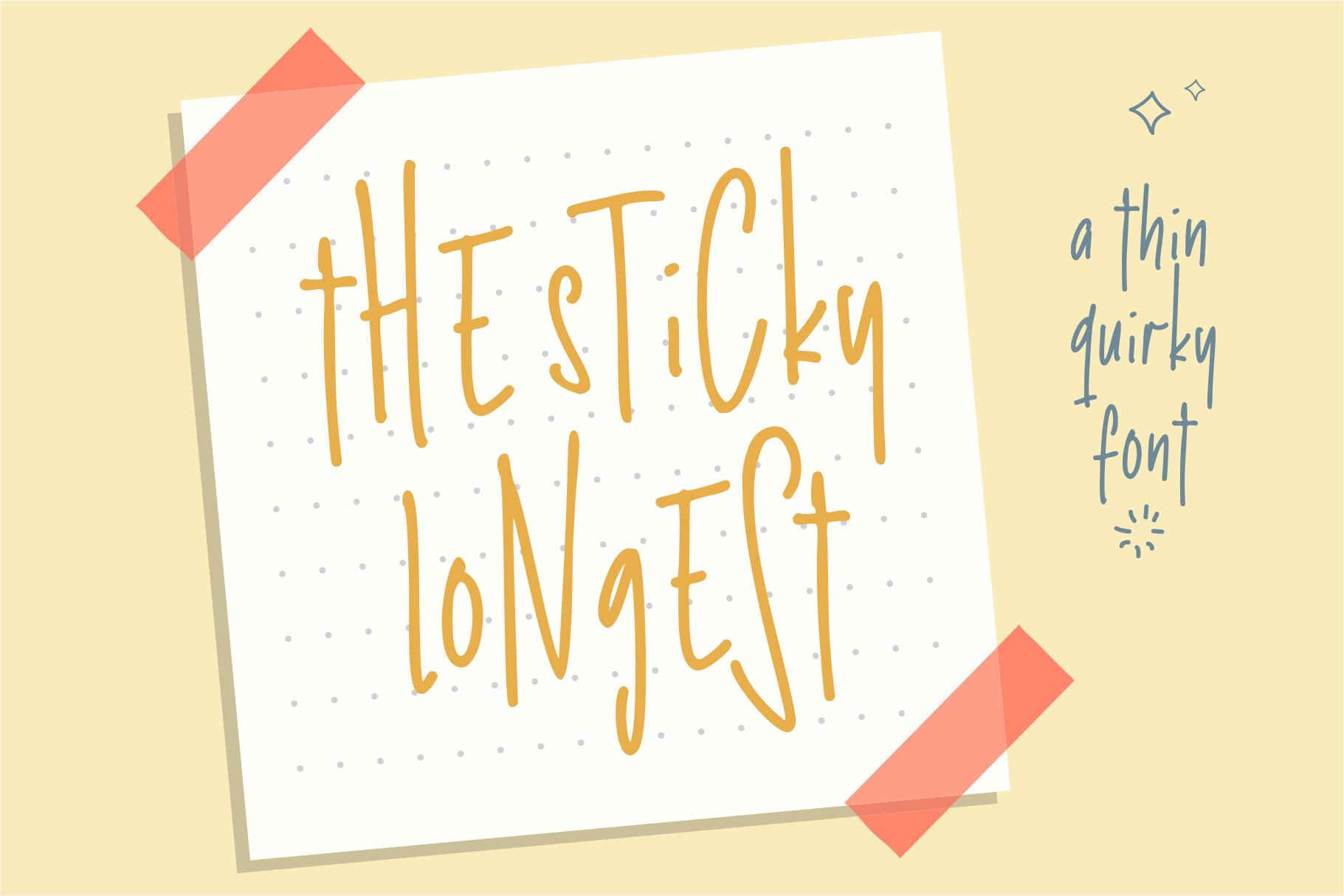 The Sticky Longest Font Free Premium Download The Sticky Longest Font Free Premium Download